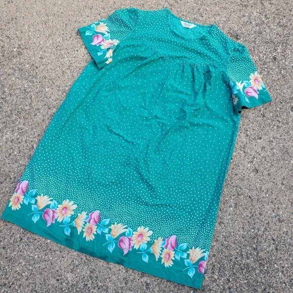 Vintage | Dresses | Vintage 8s Floral Trim Summer Dress | Poshmark
